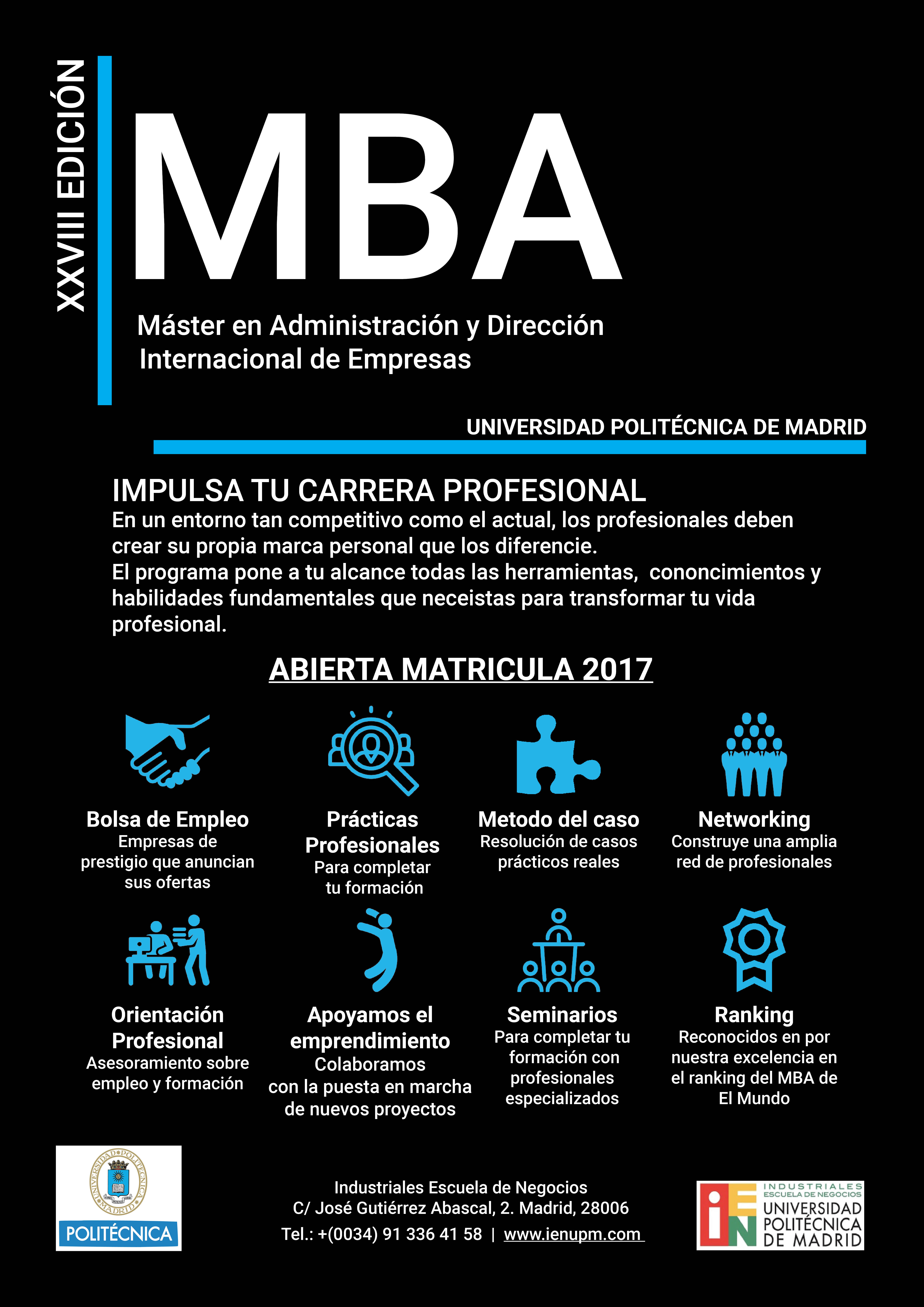 16/10/2017 - UPM - MBA para Ingenieros (MBA Internacional)